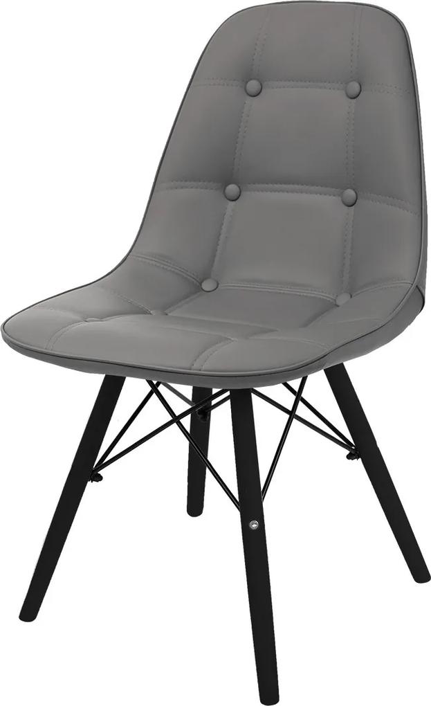 Szchara Ivar Čalouněná židle šedá– ekologická kůže