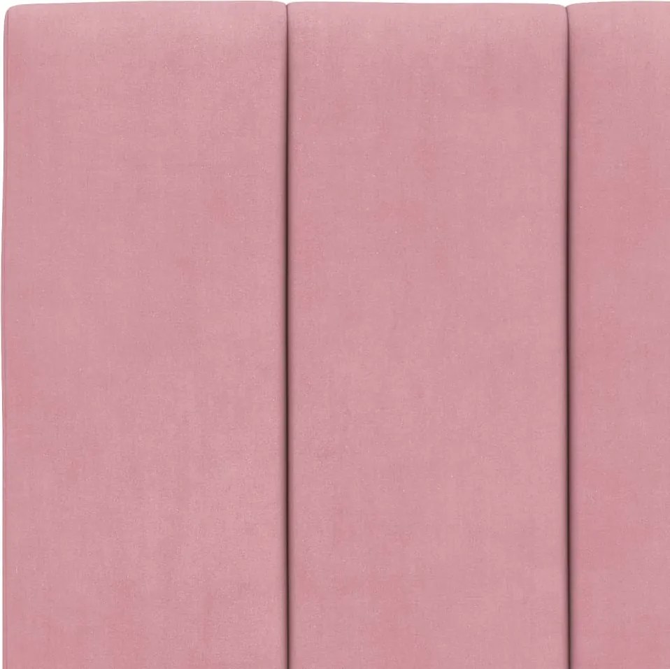 Postel s matrací Hanko růžová 80 x 200 cm samet 3208567