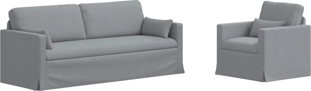 Set pohovek 2 ks Světle šedá textil 3407581
