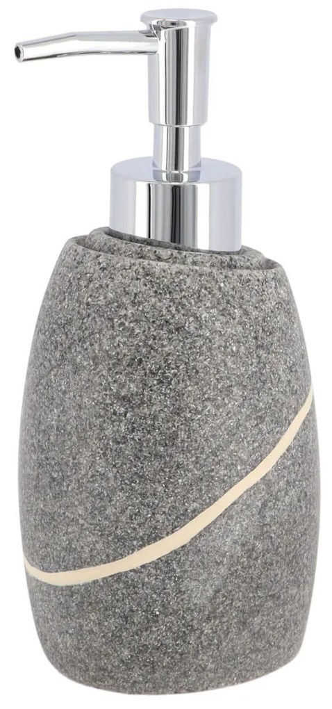 Dávkovač mýdla Caldarela, šedá/s chromovými prvky, 240 ml