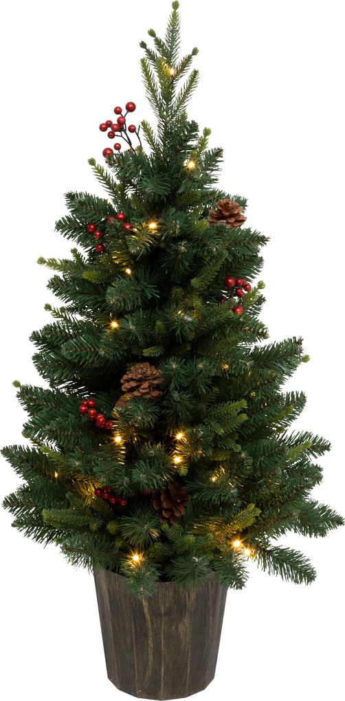 Umělý stromeček v květináči KAPPI se světýlky, 96 cm