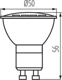 LED žárovka GU10 Kanlux 6,5W (50W) studená bílá (6500K), reflektor 100° 34969