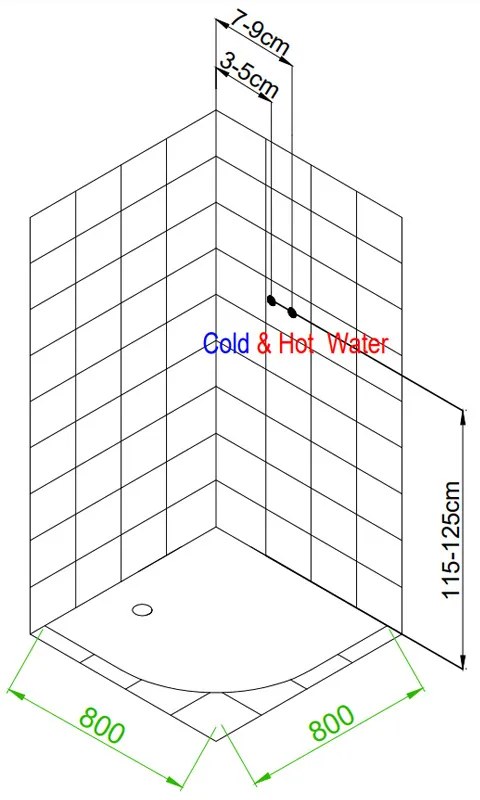 BPS-koupelny Hydromasážní box HYD-NI80, 80x80 cm