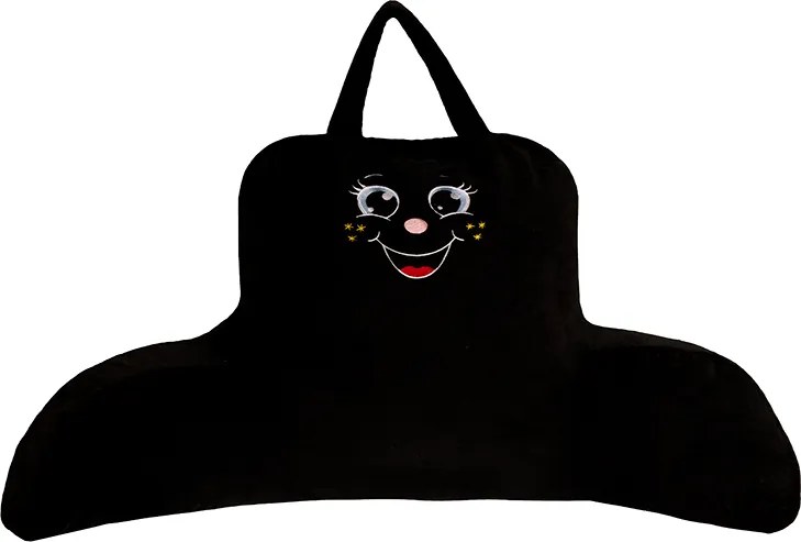 Bellatex Polštář - opěrka na čtení s výšivkou Černá 50x100 cm