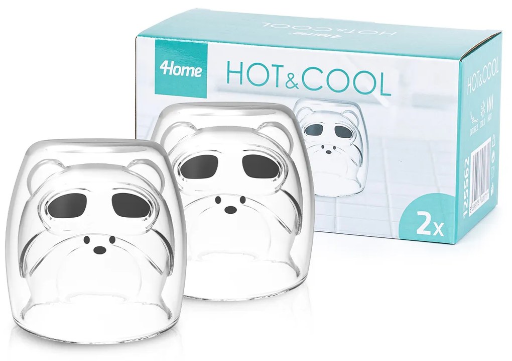 4Home Termo sklenice Hot&Cool Frosty Bear 250 ml, 2 ks