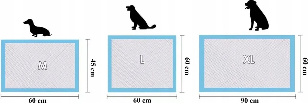 Podložky pro psy modré 60x60cm
