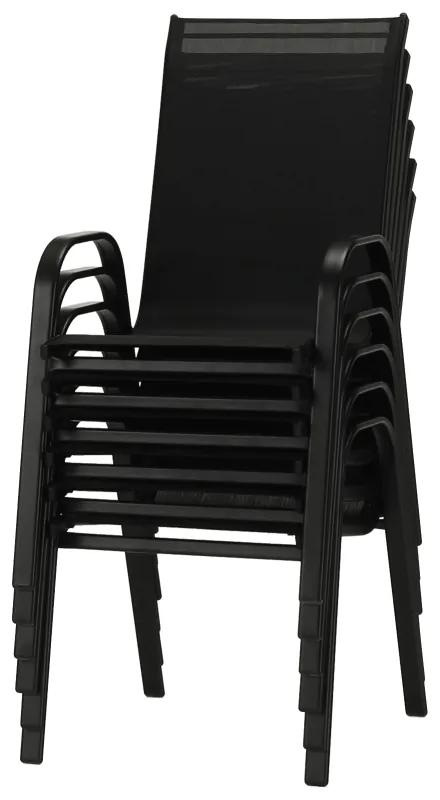 Židle, stohovatelná, tmavě šedá/černá, ALDERA