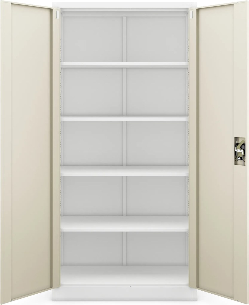Kancelářská skříň na dokumenty se 4 policemi, bílá/dub sonoma, 900x1850x400 mm: JAN Eco Design