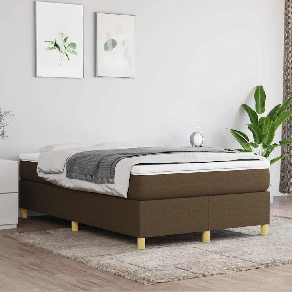 Box spring postel s matrací tmavě hnědá 120x190 cm textil 3269693