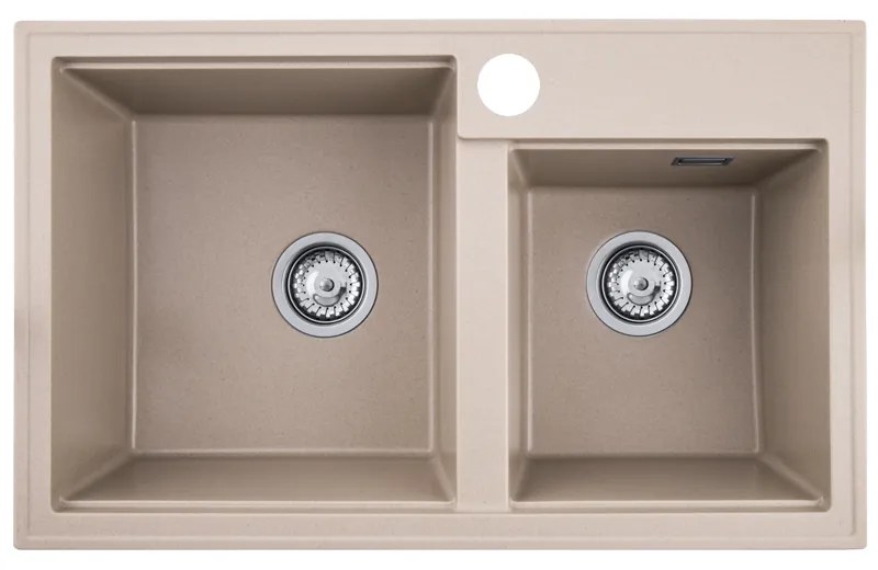 Gamma Modern 8020, 2-komorový granitový dřez 795x495x210 mm, béžová, GMA-KAT00047