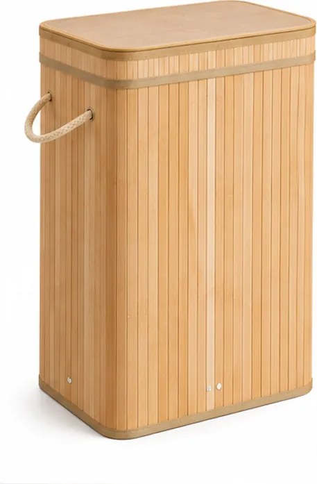 koš na prádlo, 72 l, bambus/látka, přírodní/krémová, Dekorino KP20260006