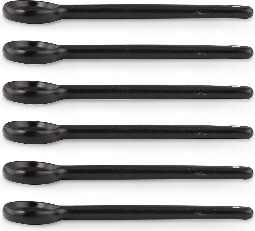 vtwonen Matt Black set 6 porcelánových lžiček, černý (Čajové lžičky)