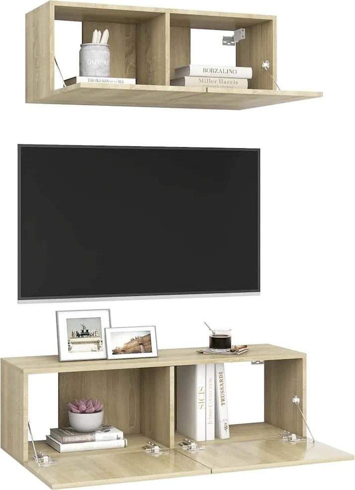 2dílný set TV skříněk dub sonoma kompozitní dřevo 3079017
