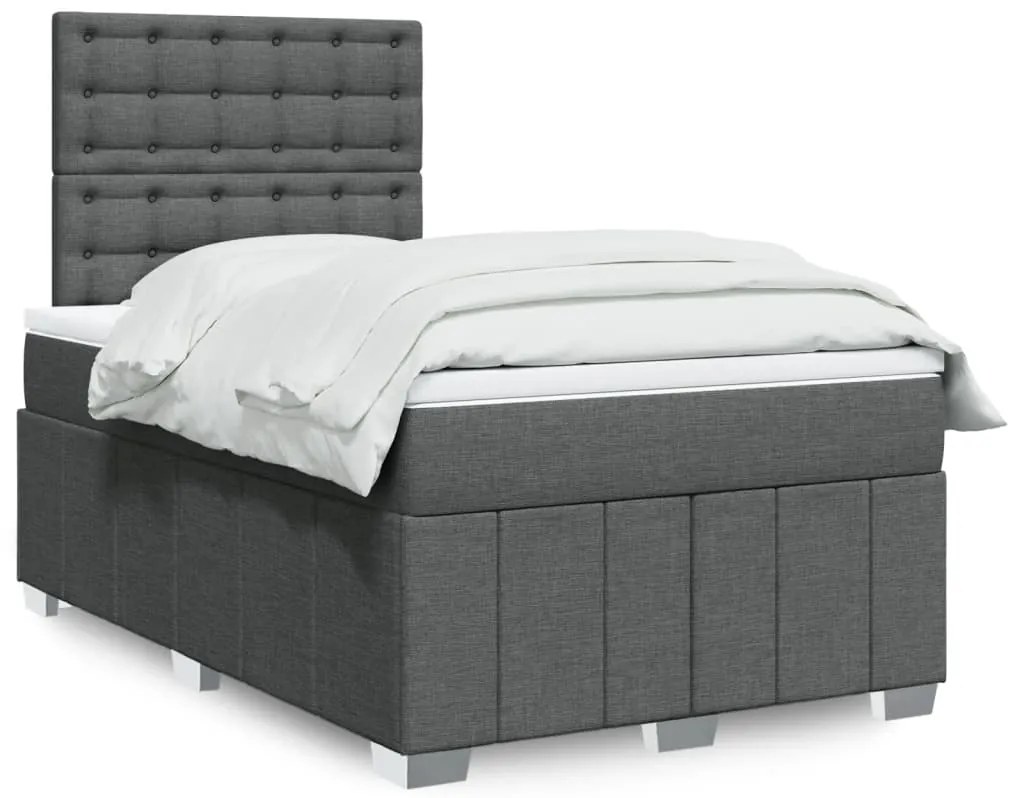 Box spring postel s matrací tmavě šedá 120x190 cm textil 3293922