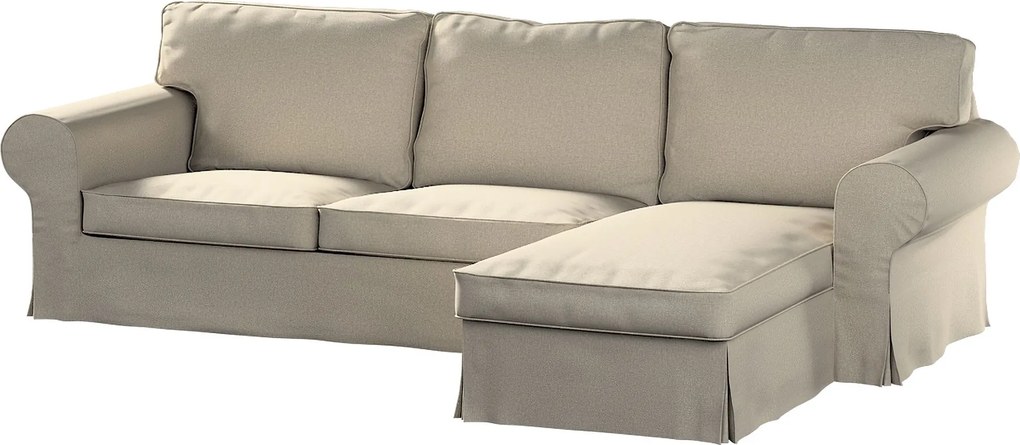 Potah na pohovku IKEA Ektorp 2-místná s lenoškou barva béžová látka pletený vzor