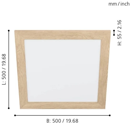 Eglo 99471 - LED Stropní svítidlo PIGLIONASSO LED/20W/230V 500x500 mm