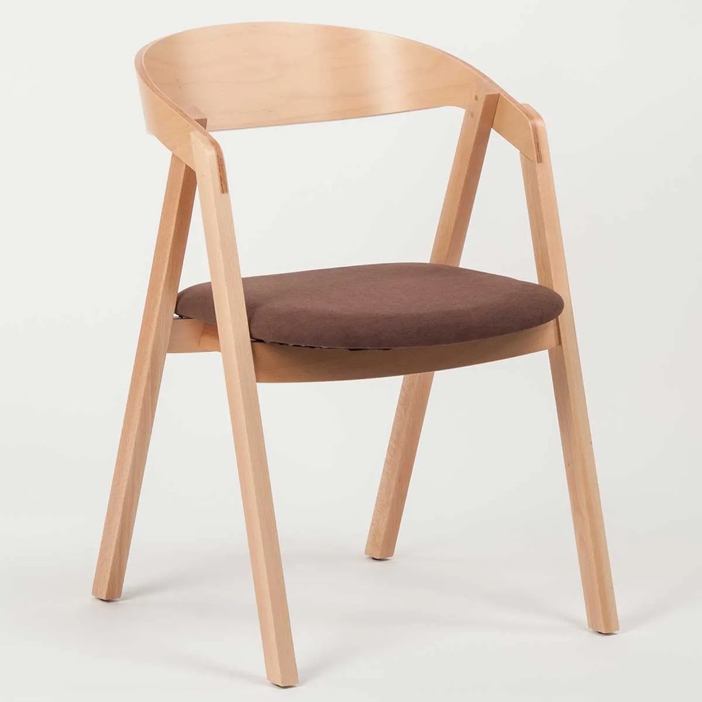 Stima bukové křesílko GURU s čalouněným sedákem tmavě hnědá LUX šedá 5