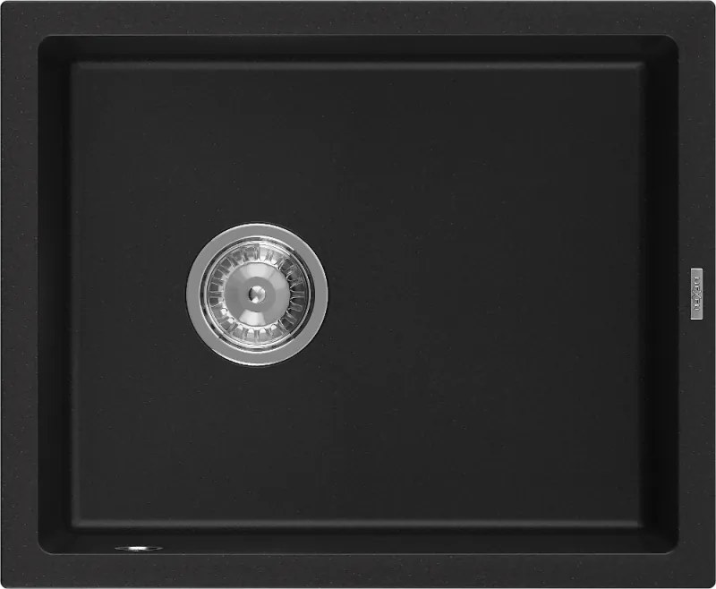Mexen Pedro - dřez granitový 56,0x46,0cm, 1-komorový, černá, 6508561000-77