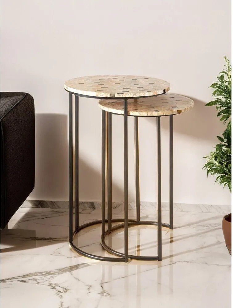 Kulaté odkládací stolky v sadě 2 ks ø 38 cm Halle – Premier Housewares