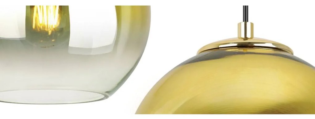 Závěsné svítidlo BERGEN GOLD SPIDER, 5x zlaté/transparentní skleněné stínítko (fi 15cm)