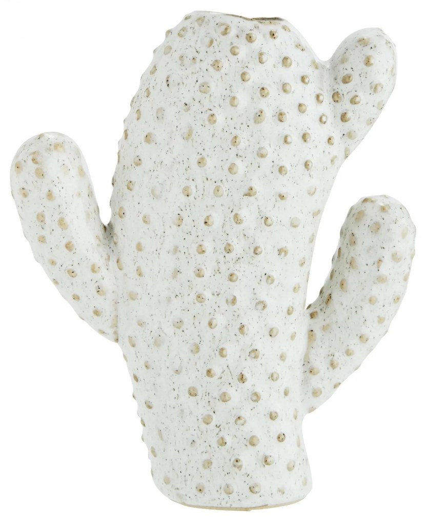 MADAM STOLTZ Kameninová vázička Cactus Off White, bílá barva, krémová barva, keramika