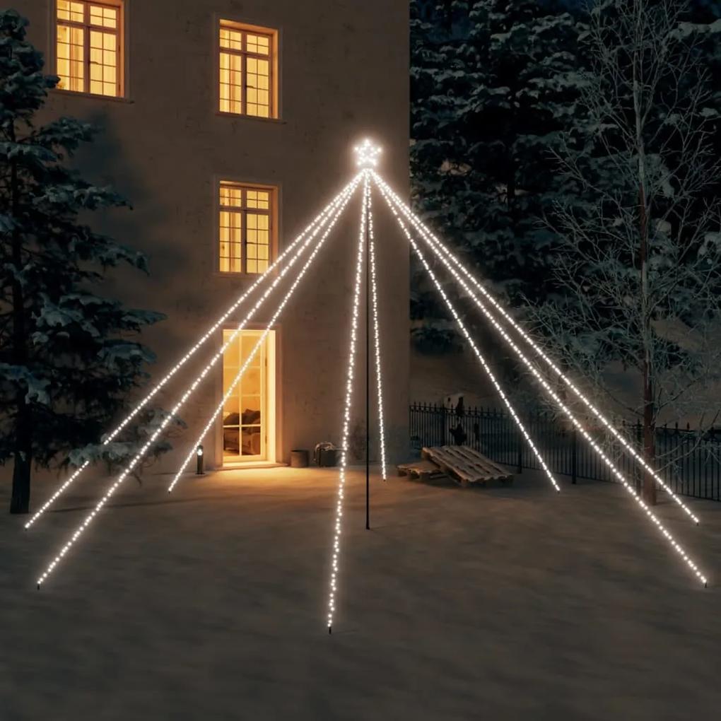328750 vidaXL Vánoční světelný strom dovnitř i ven 800 LED studený bílý 5 m