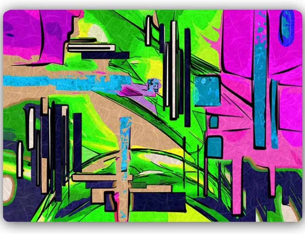 CARO Kovový obraz - Abstract Landscape 60x40 cm