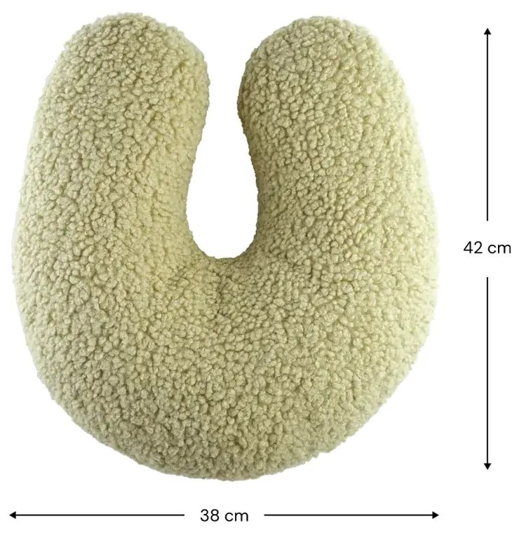 Zelený dětský pohovkový polštář z textilie bouclé U – Wigiwama