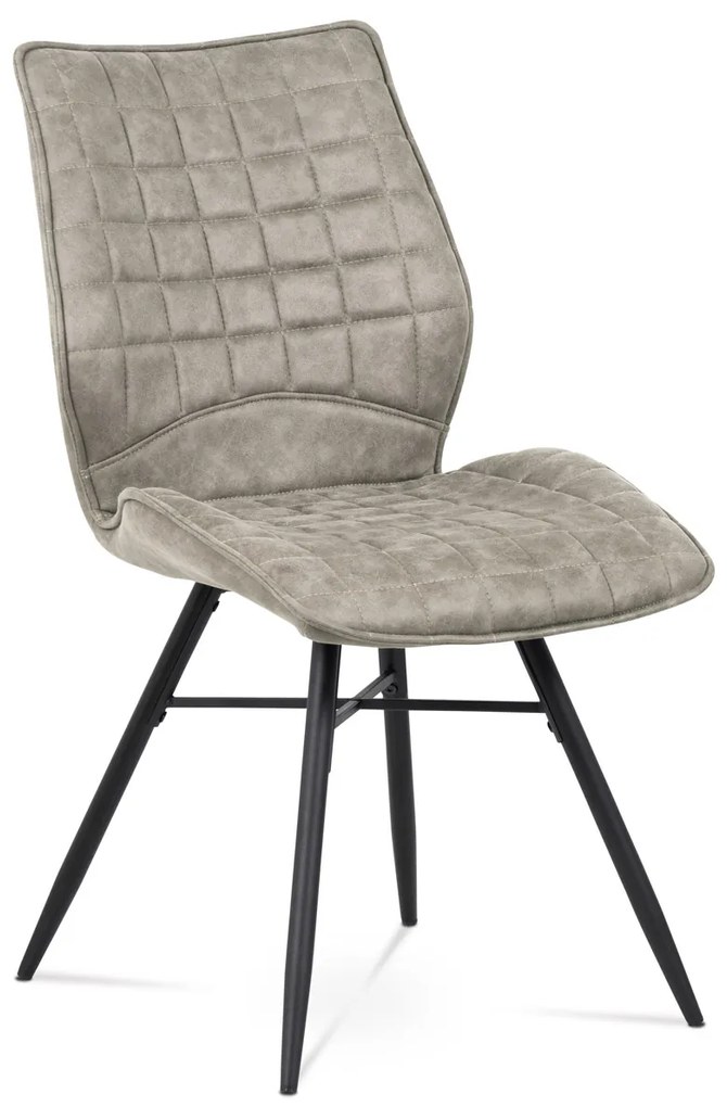 Jídelní židle HC-444 LAN3 látka lanýžová vintage, kov černý mat