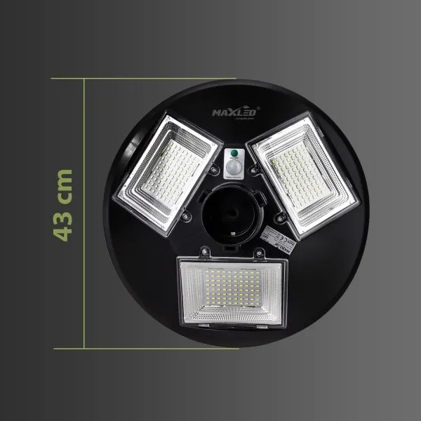 LED Solární pouliční lampa se senzorem LED/15W/6V 6500K IP65 černá + DO