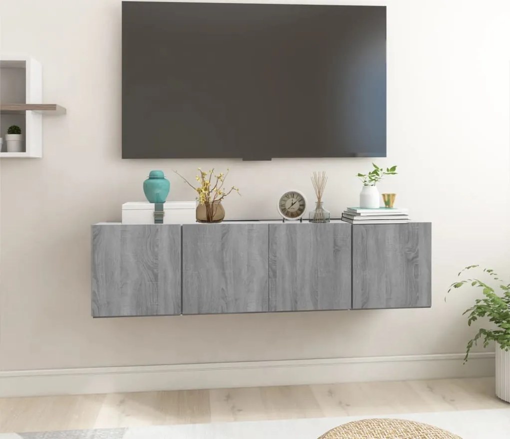 vidaXL Závěsné TV skříňky 2 ks 60 x 30 x 30 cm [804509] Barva: Betonová šedá