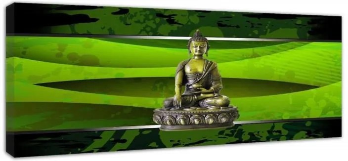 CARO Obraz na plátně - Buddha In Green 50x20 cm
