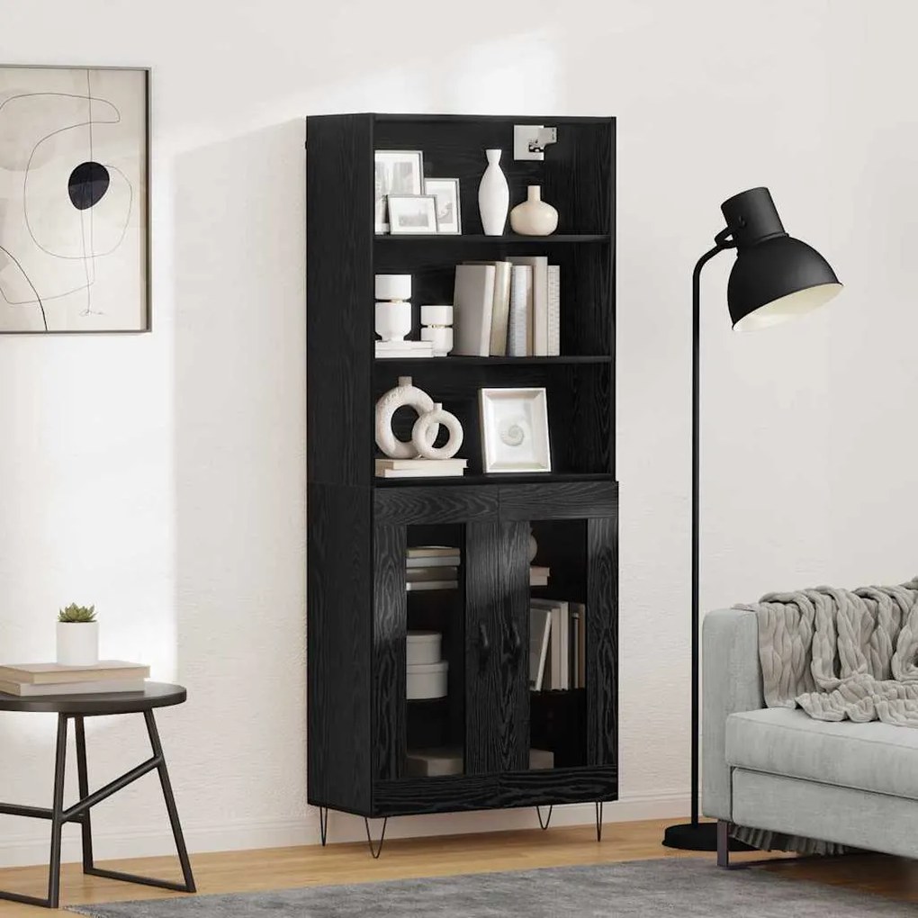 Vysoký bufet 2 ks Černý dub 69,5 x 34 x 180 cm 3403173