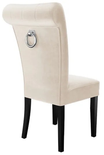 Čalouněná jídelní židle ST65 + klepadlo, Klepadlo: černá, Barva křesla: bíla polomatná, Potah: Magic Velvet 2216