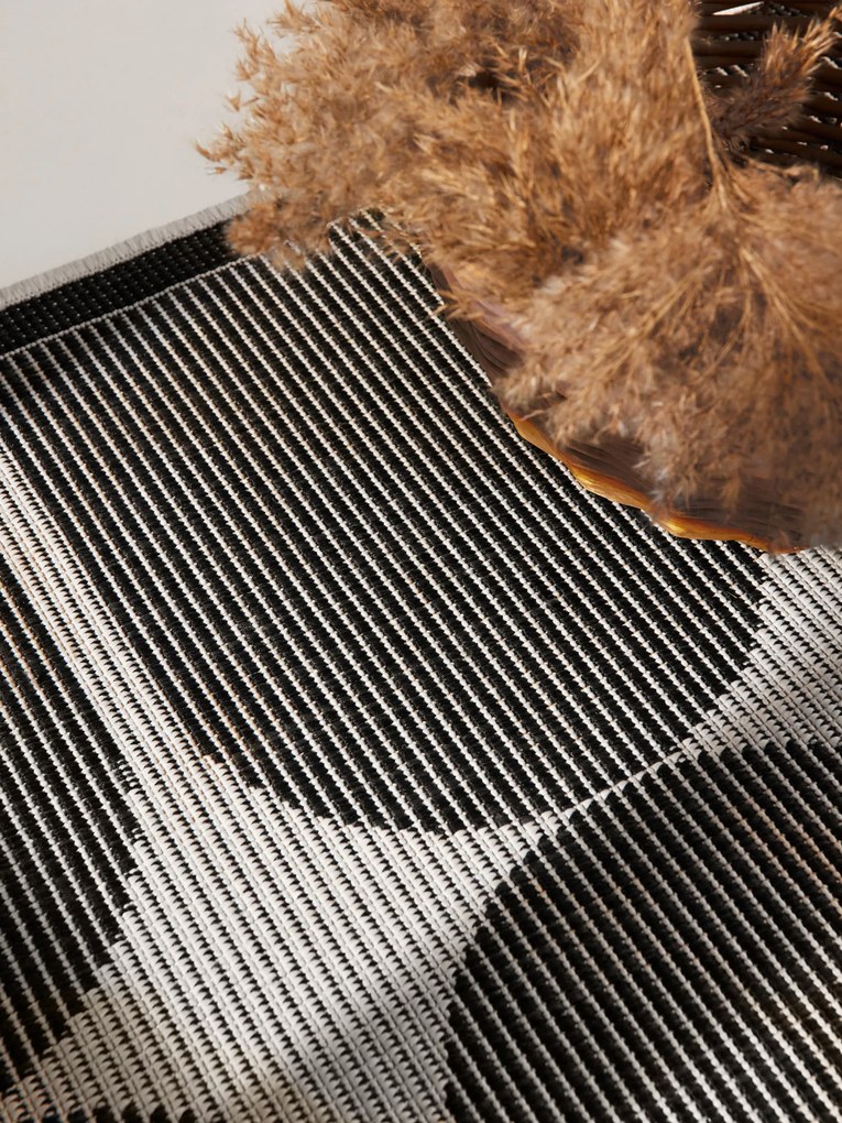 NORTHRUGS, Koberec běhoun Duet Bowen 106244 Black/White - na ven i na doma, 80x250, černobílá, chodba / předsíň