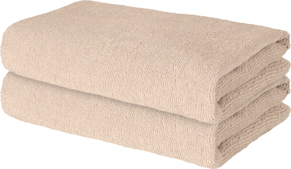 Livarno® Froté ručník, 50 x 100 cm, 400 g/m2, 2 kusy (béžová)