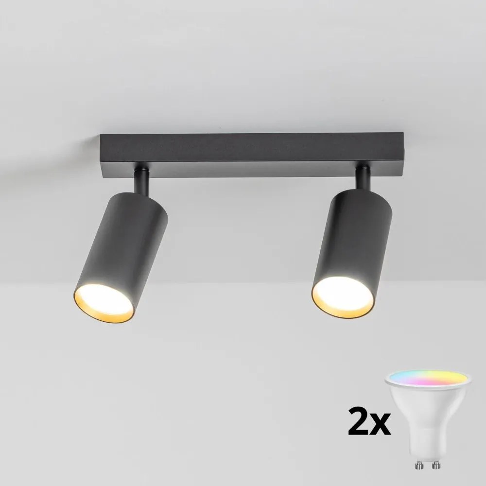Brilagi - LED RGBW Stmívatelné bodové svítidlo SELE 2xGU10/4,8W/230V černá/zlatá