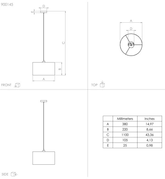 Eglo 900145 - Lustr na lanku ZARAGOZA 1xE27/40W/230V pr. 38 cm