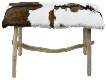 Van der Leeden VAN DER LEEDEN 1915 Lavice TEAK s potahem GOATSKIN - kozí kůže, 100 x 45 x 30 cm