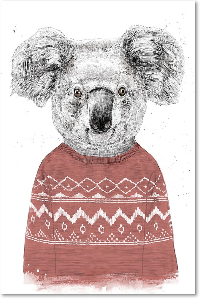 Gario Obraz na plátně Medvěd koala ve vánočním svetru - Rykker Rozměry: 40 x 60 cm