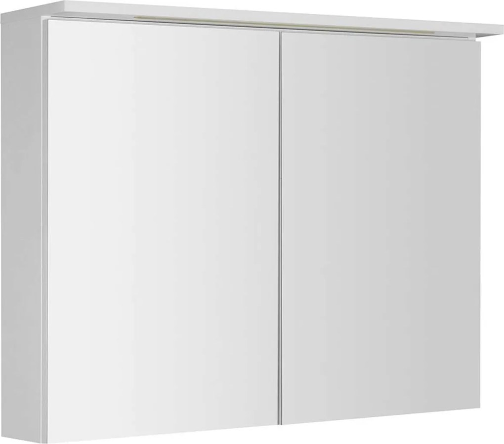 Aqualine KAWA - Zrcadlová skříňka s LED osvětlením 90x70x22 cm, 2 dvířka, bílá WGL90S