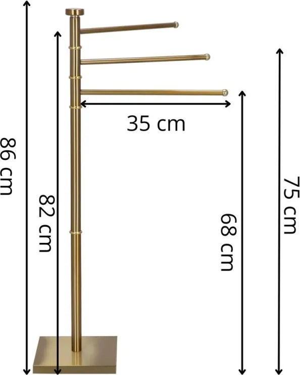 Držák na ručníky SPRINGOS HG0068 zlatý