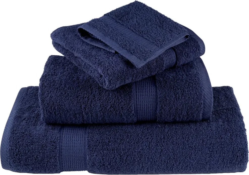 Prémiové ručníky pro hosty SOLUND 2 ks tmavě modré 30x50 cm 600 g/m² 137254