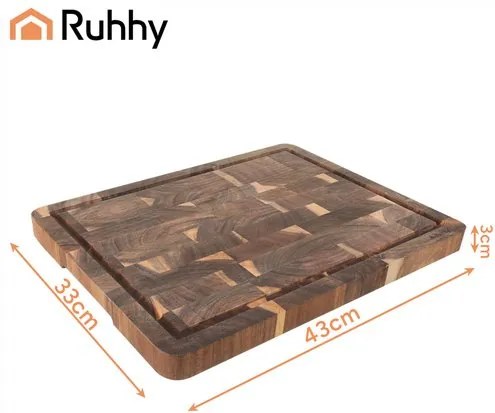 Krájecí prkénko s dřážkou 43 x 33 cm Ruhhy 26924, akátové dřevo