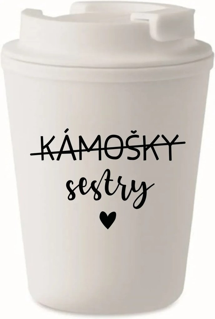 KÁMOŠKY SESTRY - bílý termohrnek 300 ml