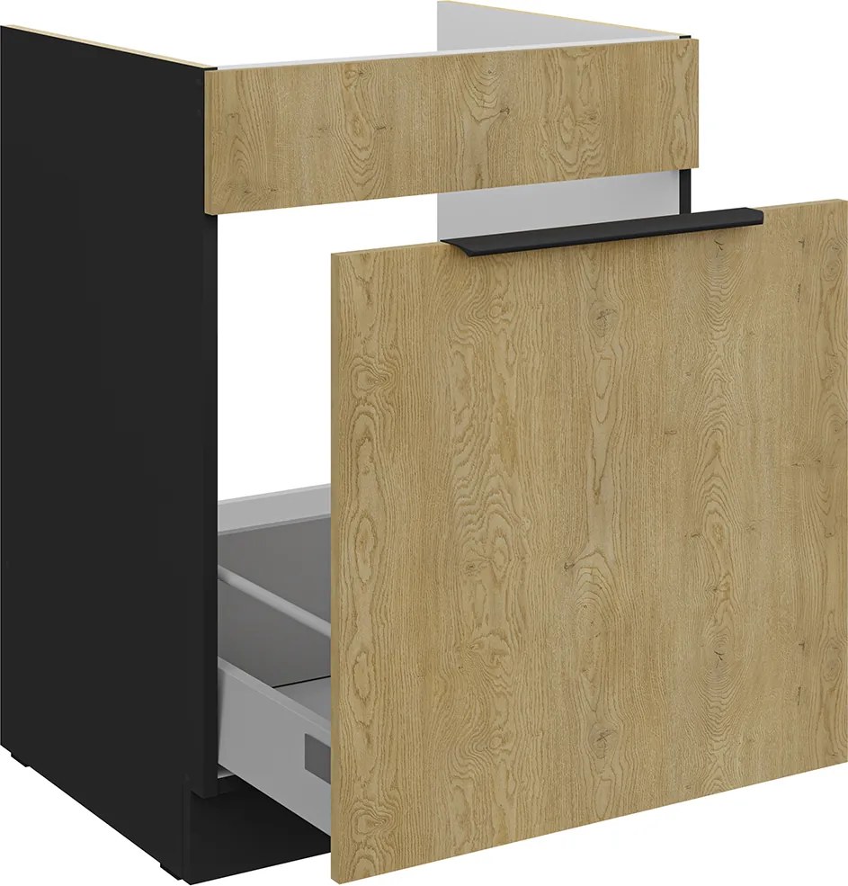 CREMONA cc | dolní skříňka 60 ZL 1S dřezová | 60 cm | PREMIUM BOX | černá/cremona
