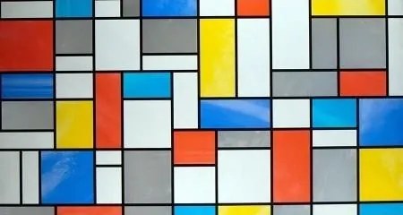 Samolepicí tapety transparentní na sklo - Mondriaan - šíře 45 cm, návin 15 m