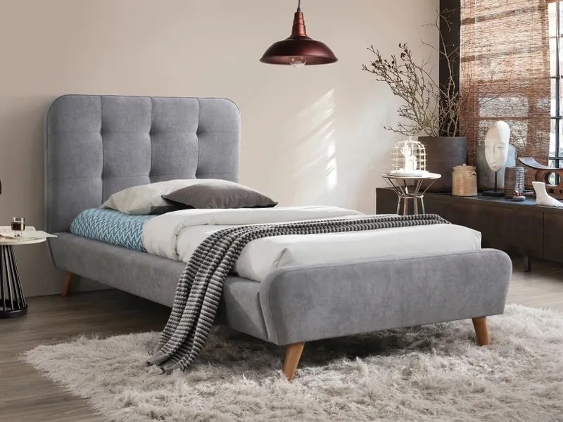 Signal Čalouněná postel TIFFANY 90 x 200 cm barva šedá / dub
