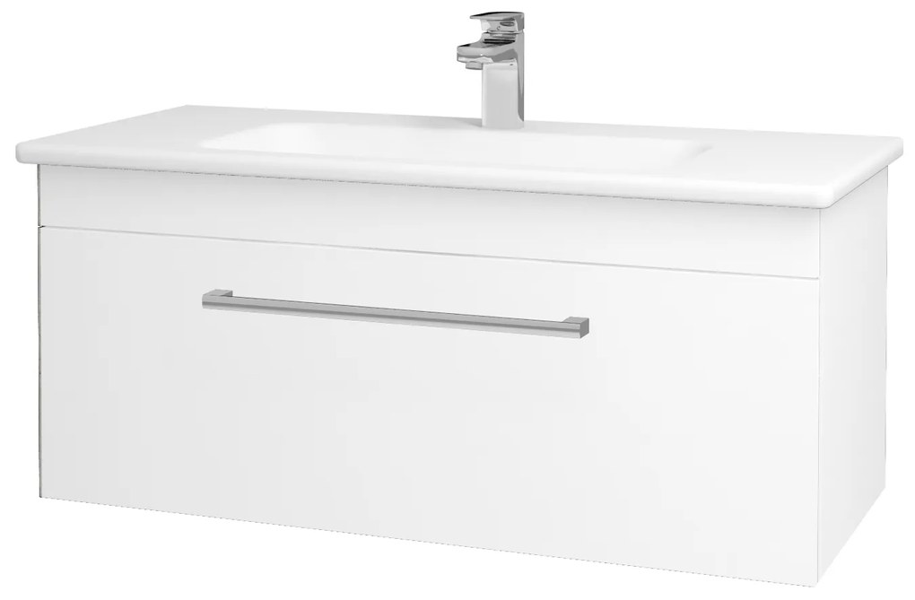 Dřevojas Koupelnová skříň ASTON SZZ 100 Varianta: N01 Bílá lesk / Úchytka T02 / D03 Cafe
