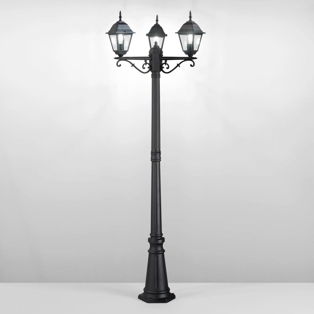 FAN LANT-ROMA/P3 Sloupkové svítidlo PALO ROMA černá, 3xE27, IP44, 190 x 70 cm - FANEUROPE